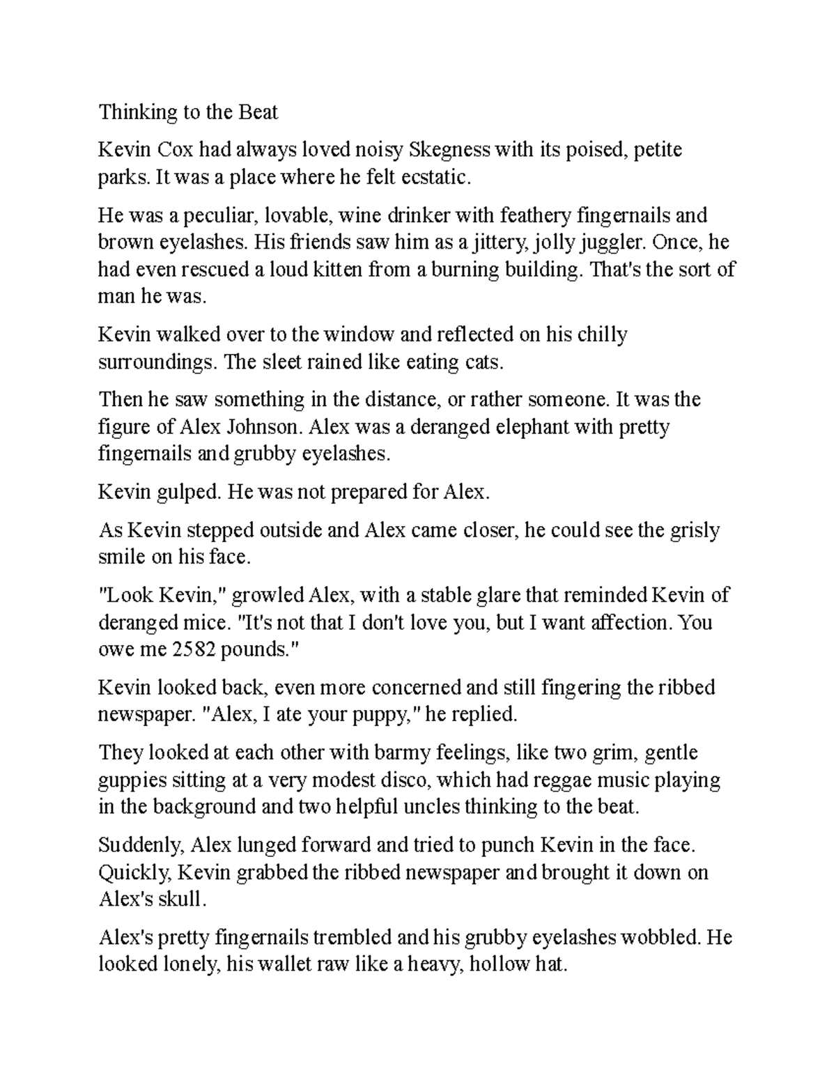 Thinking to the Beat - Example of making a paragraph - Thinking to the ...