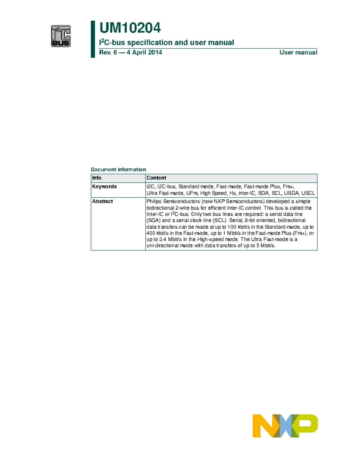 I2C-bus Specification And User Manual-UM10204 - UM I 2 C-bus specification and user manual ...