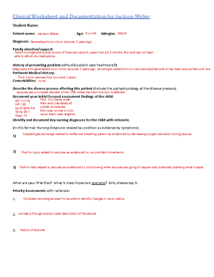 Clinical Worksheet Eva Madison - Clinical Worksheet and Documentation ...