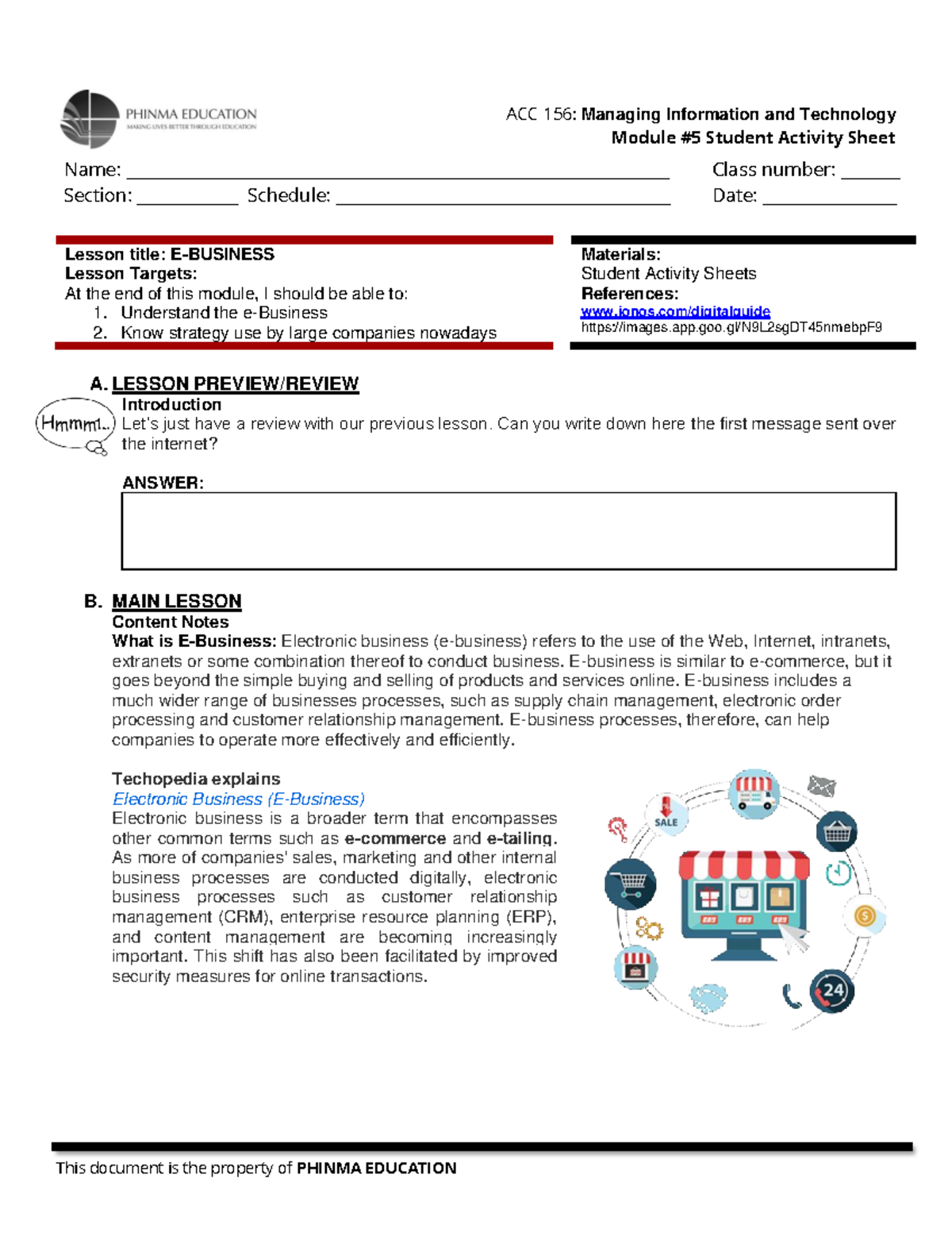 ACC 156 SAS 5 - concept notes and activities with answer keys - Module ...