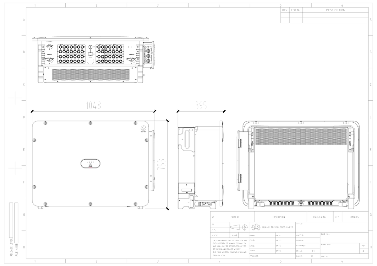 SUN2000-(330KTL-H1&H2) Inverter Dimension Graph - Instalaciones Eléctricas - Studocu