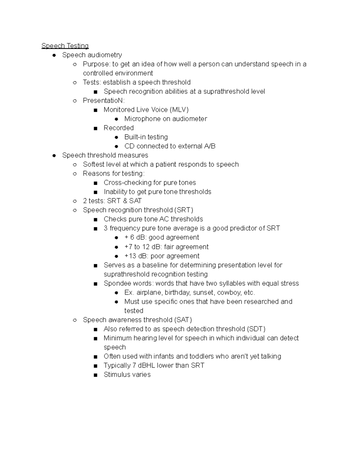 Speech testing - Speech Testing Speech audiometry Purpose: to get an ...