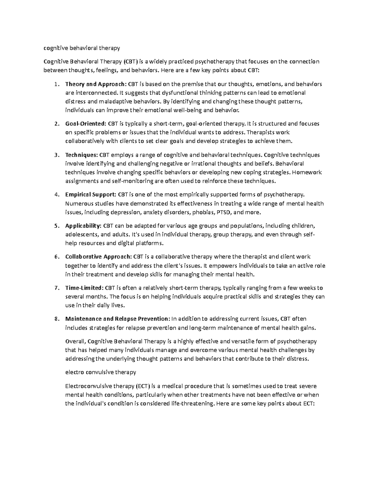Psychology bipolar notes - cognitive behavioral therapy Cognitive ...