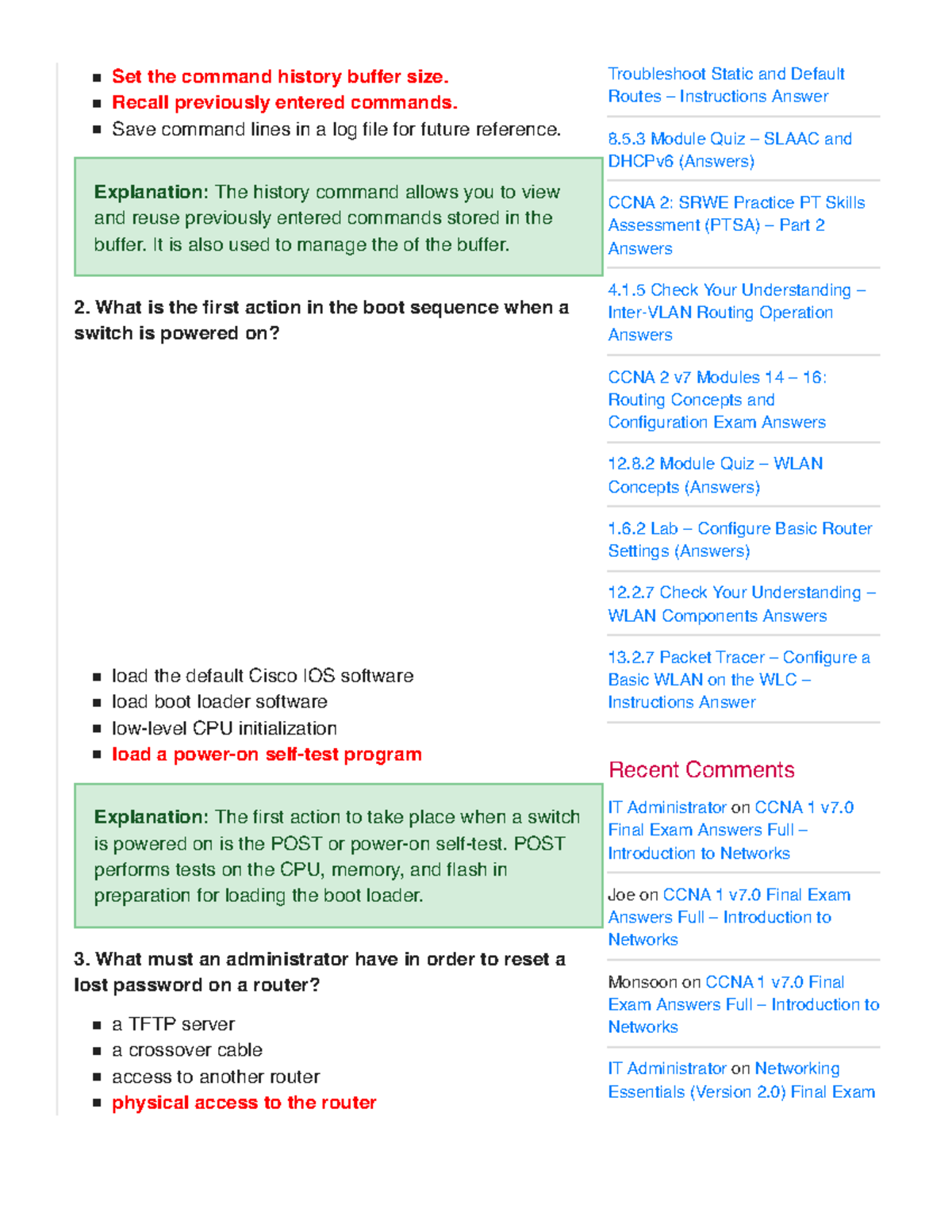 Ccna 2 V7 Modules 1 4 Switching Concepts Vlans And Inter Vlan Routing Exam Answers Set