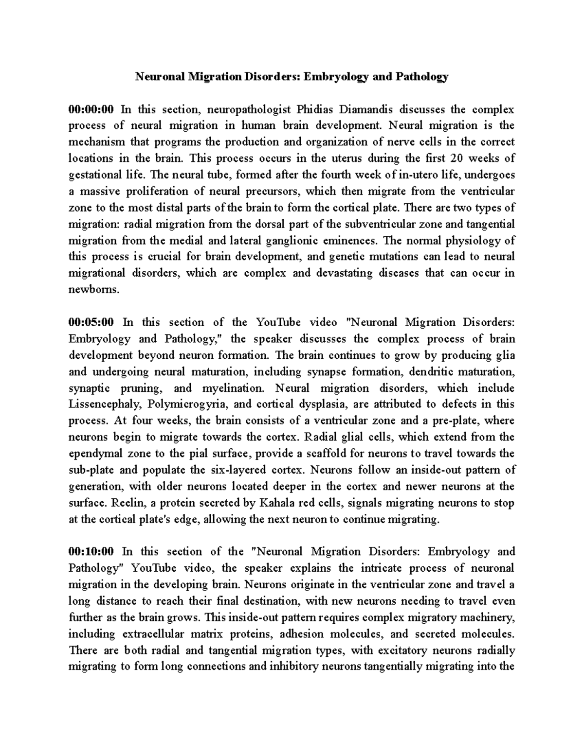 Neuronal migration disorders - Neural migration is the mechanism that ...