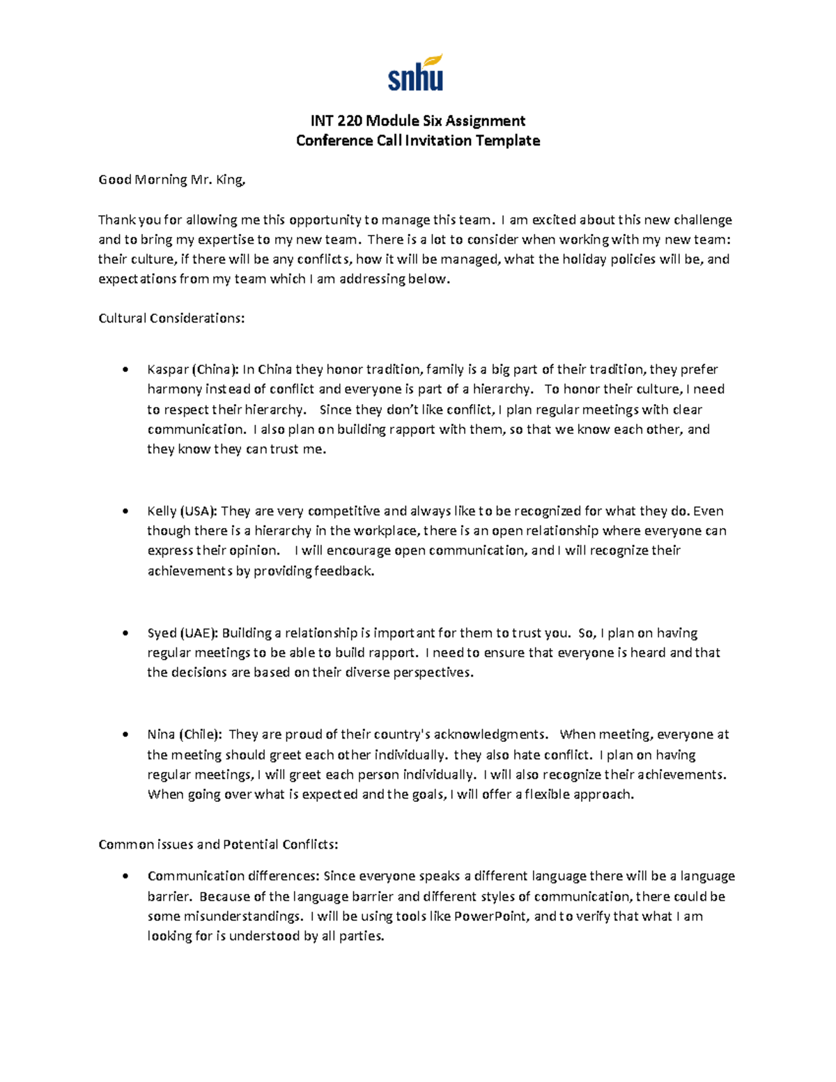 INT 220 Conference Call Invitation reworked - INT 220 Module Six ...