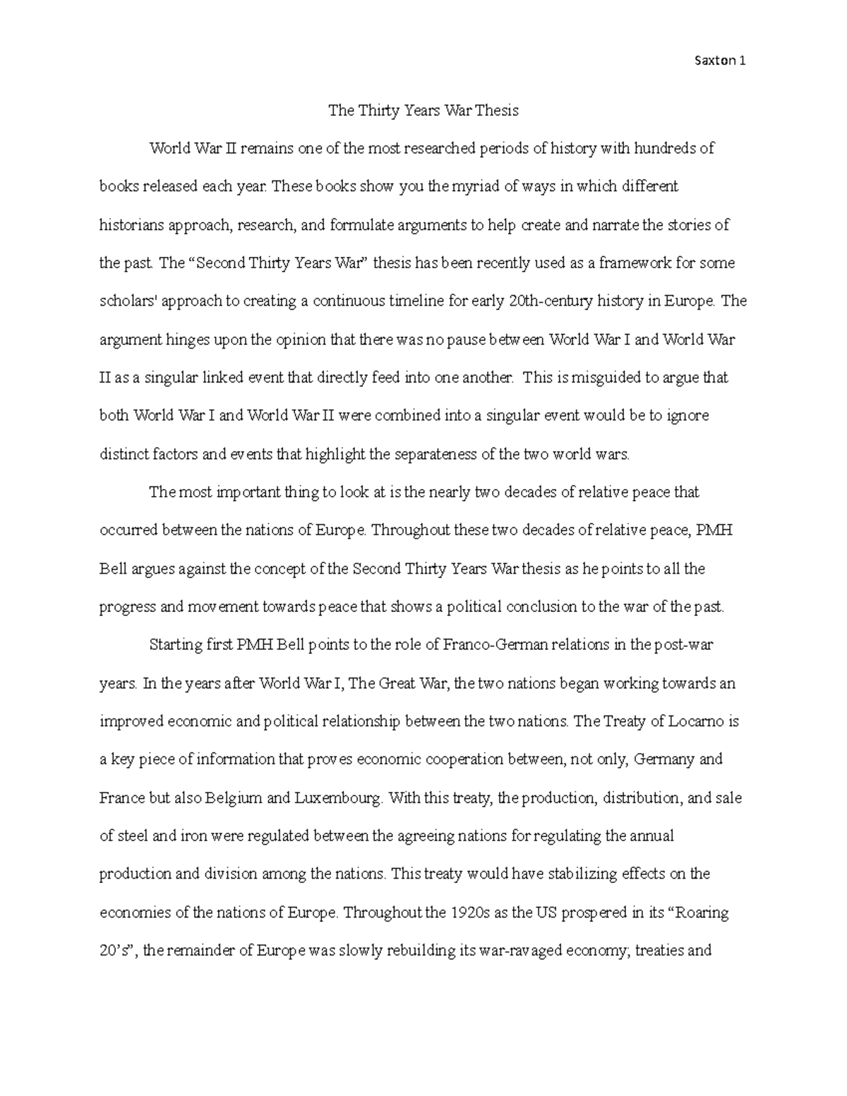 Second Thirty Years War Thesis copy - The Thirty Years War Thesis World ...