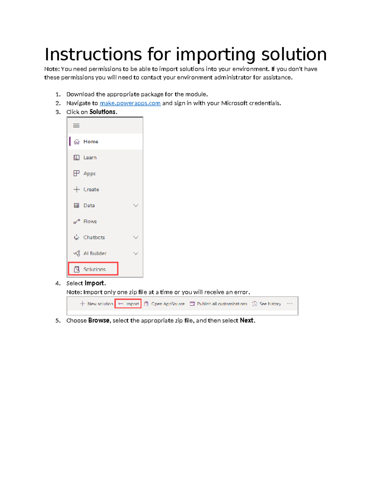 Instructions for Importing Model Solution - Instructions for importing solution Note: You need ...