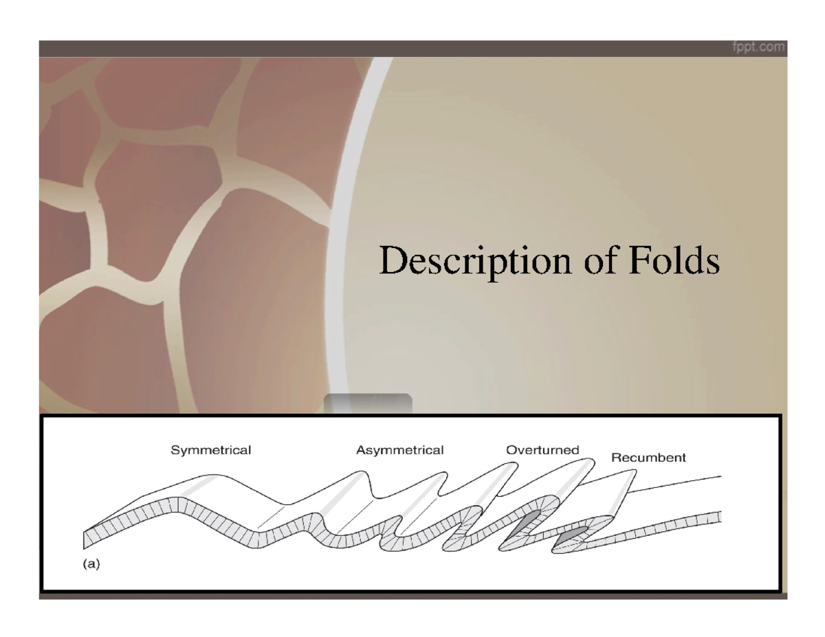 Description of folds - Description of Folds Folds: Ductiledeformation ...