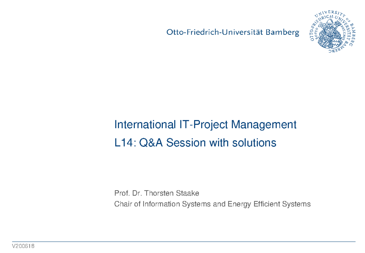 IITP Prüfungsbeispiel with solutions - Chair of Information Systems and ...