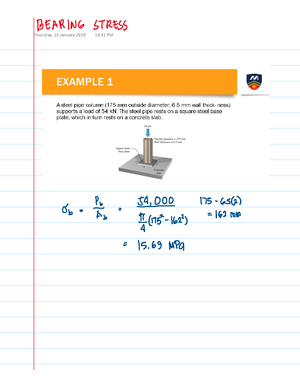 Example Normal Stress with solutions - strength of materials - Studocu