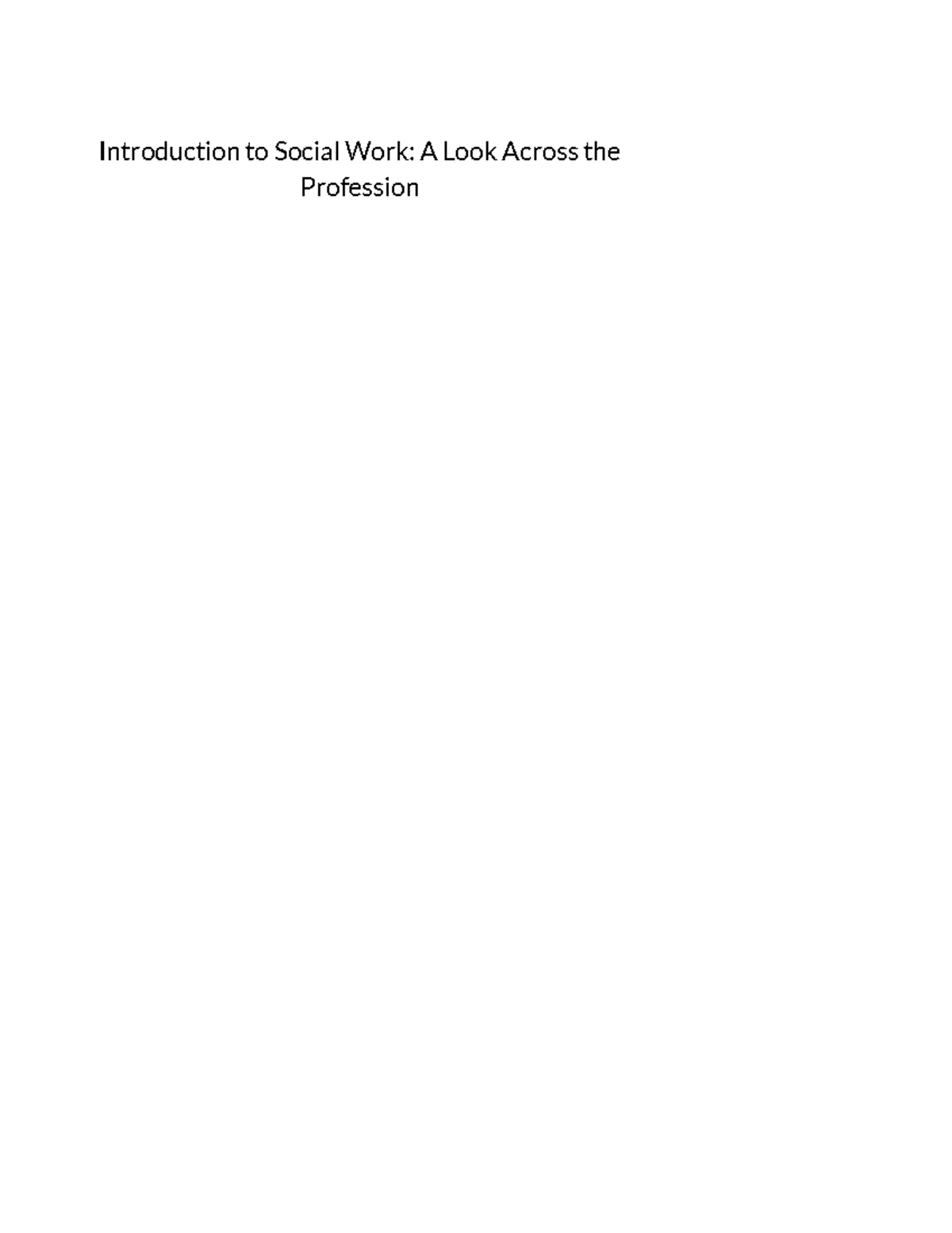 Introduction to Social Work - Clarke, BSW and Megan R. Westmore, LMSW ...