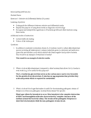 Micro Lab Report 6Form - BIOL 2500L - MicroLabReport6Form Student Name ...