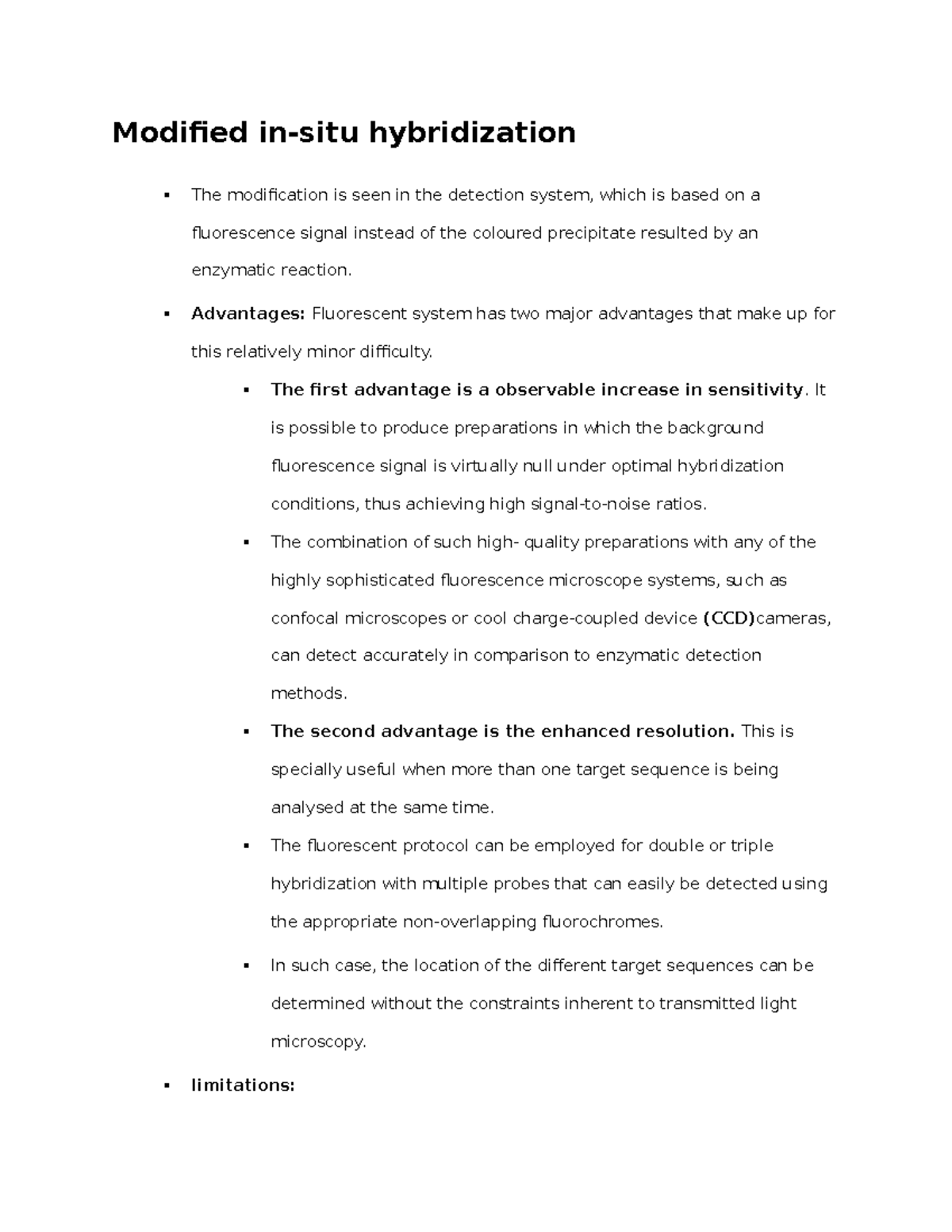 Biology Science 217 - Modified in-situ hybridization The modification is seen in the detection ...