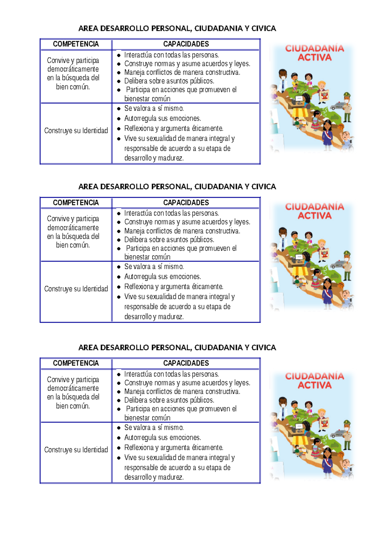 Competencias y capacidades dpcc - AREA DESARROLLO PERSONAL, CIUDADANIA ...