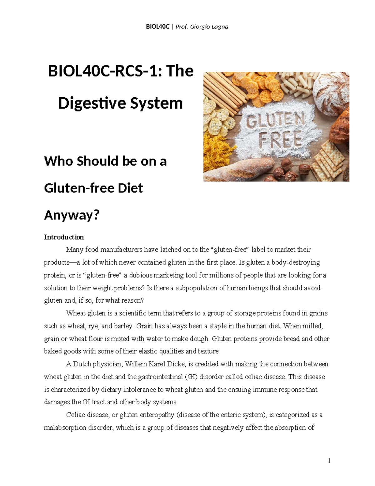 BIOL40C-RCS-1 The Digestive System - BIOL40C-RCS-1: The Digestive System Who Should be on a ...