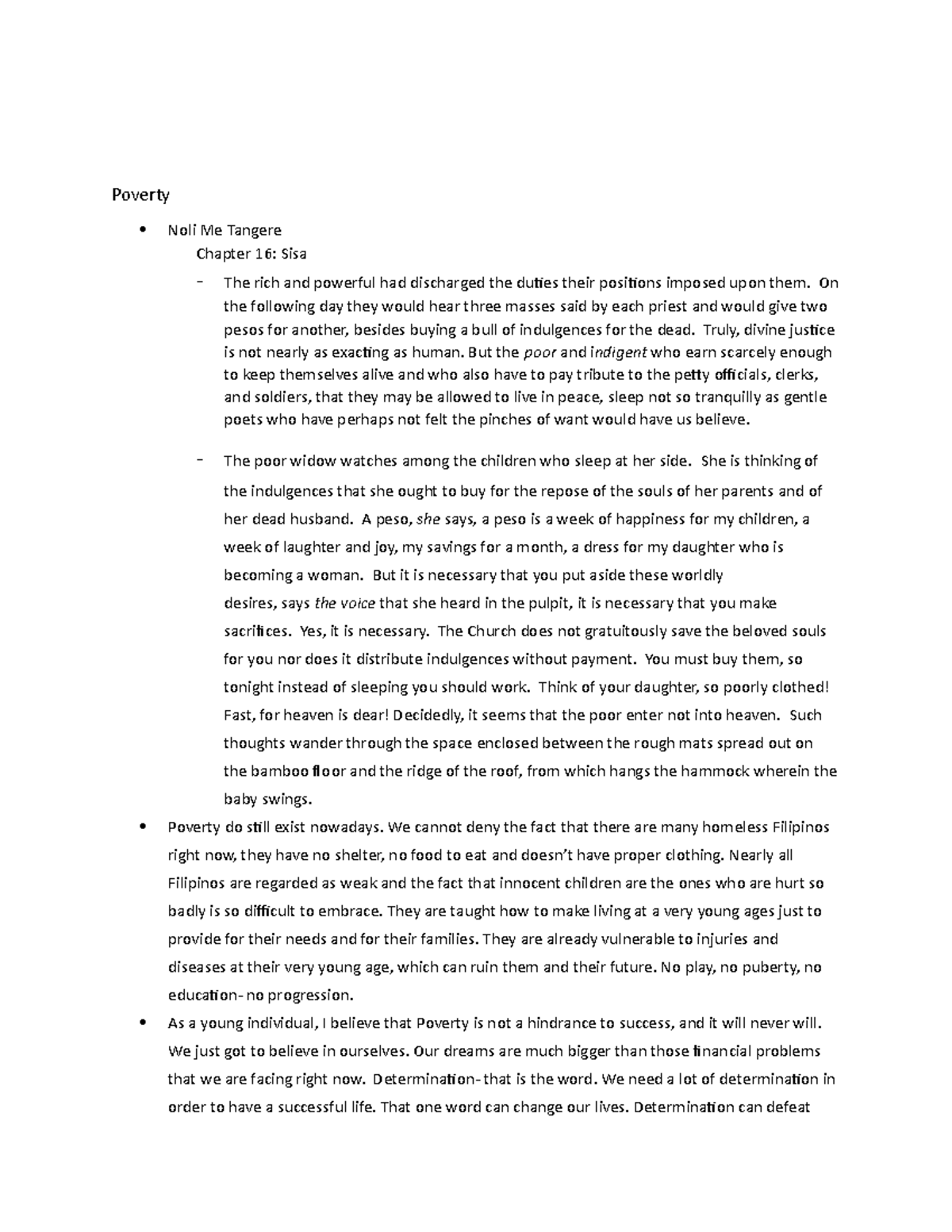 RIZAL LIFE (NOLI) - Poverty Noli Me Tangere Chapter 16: Sisa - The rich ...