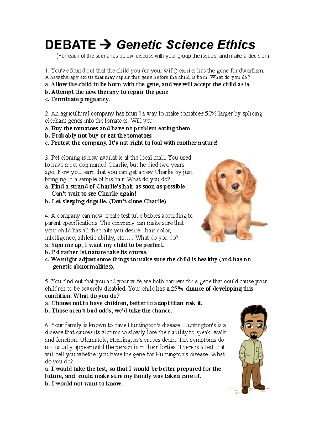 Debate Etica Genetica - ejercicios - DEBATE Genetic Science Ethics (For ...