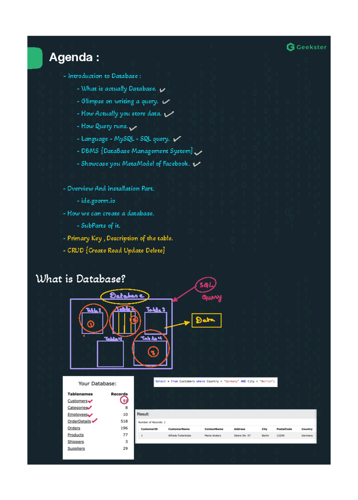DBMS - open - Agenda : Introduction to Database : What is actually ...