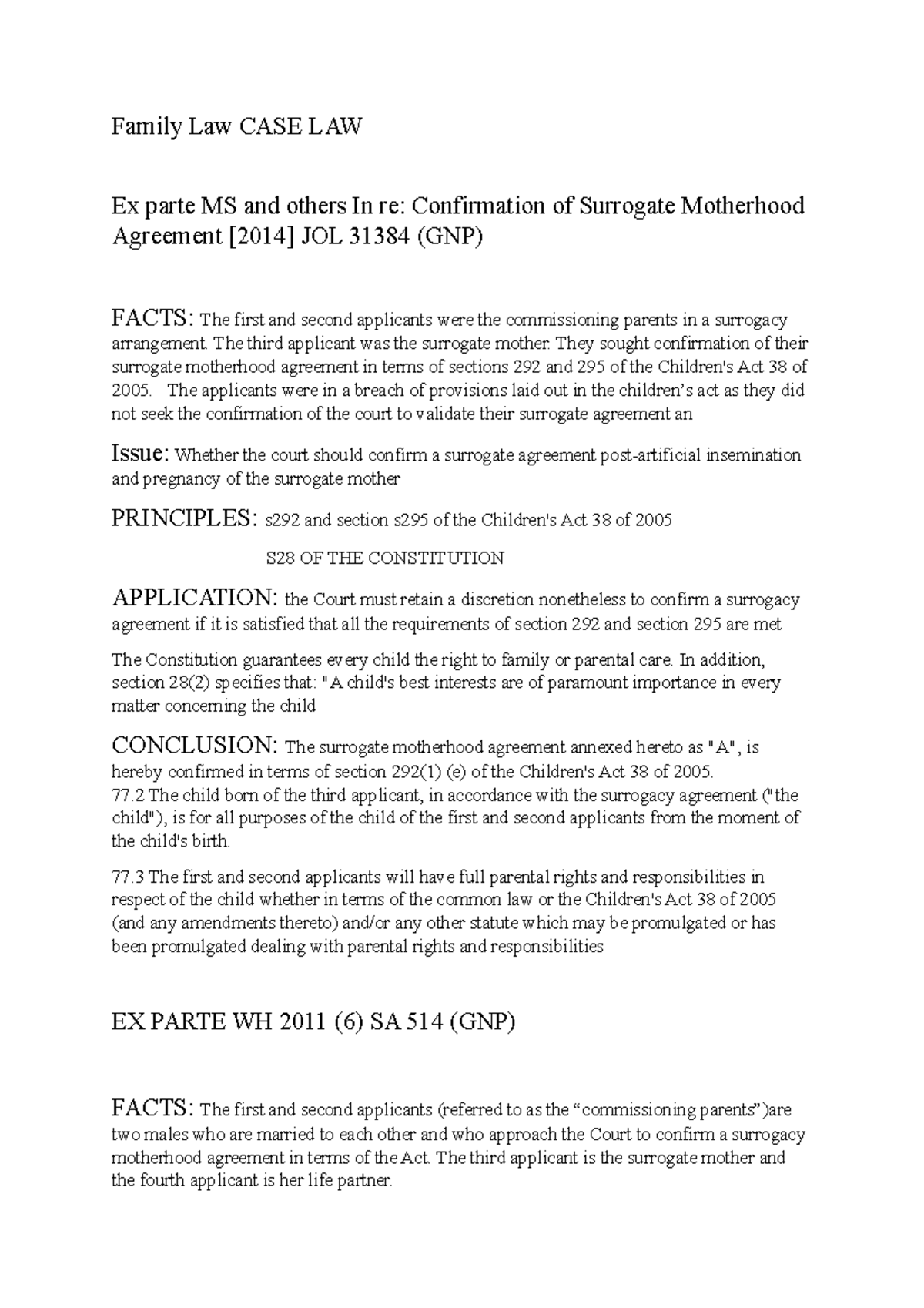 Family Law Cases Family Law CASE LAW Ex Parte MS And Others In Re family-law-cases-family-law-case-law-ex-parte-ms-and-others-in-re