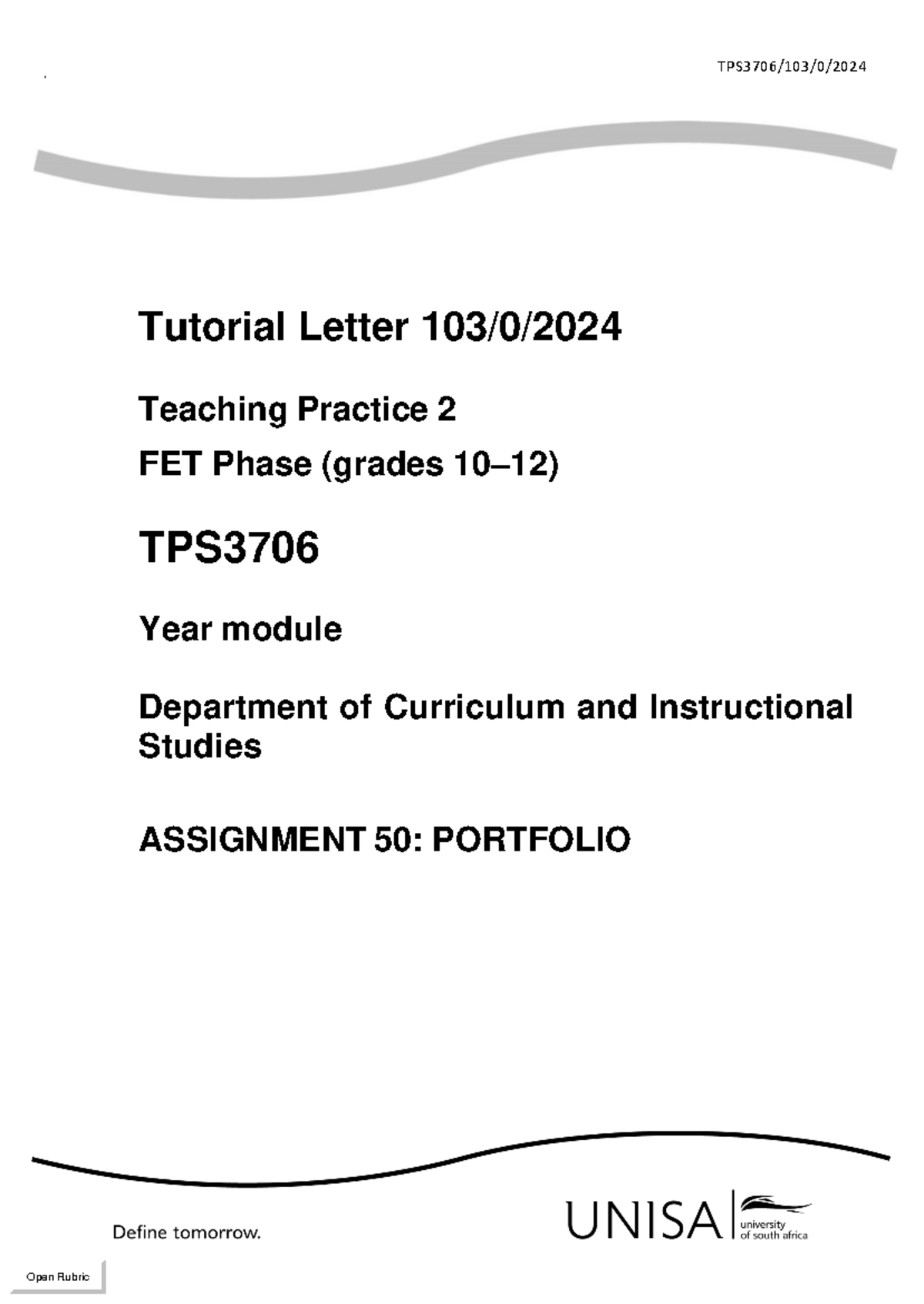 103 2024 0 b_tps3706 - TPS3706/103/0/202 4 ` Tutorial Letter 103 / 0 ...