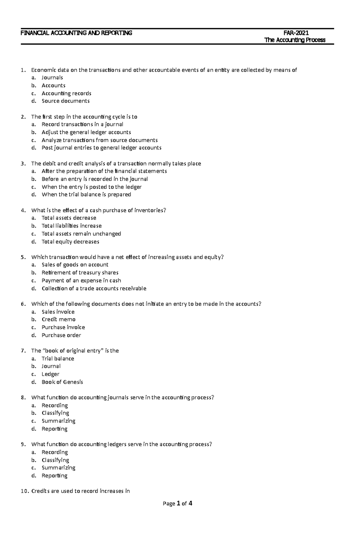 FAR Module 2 - The Accounting Process - FINANCIAL ACCOUNTING AND ...