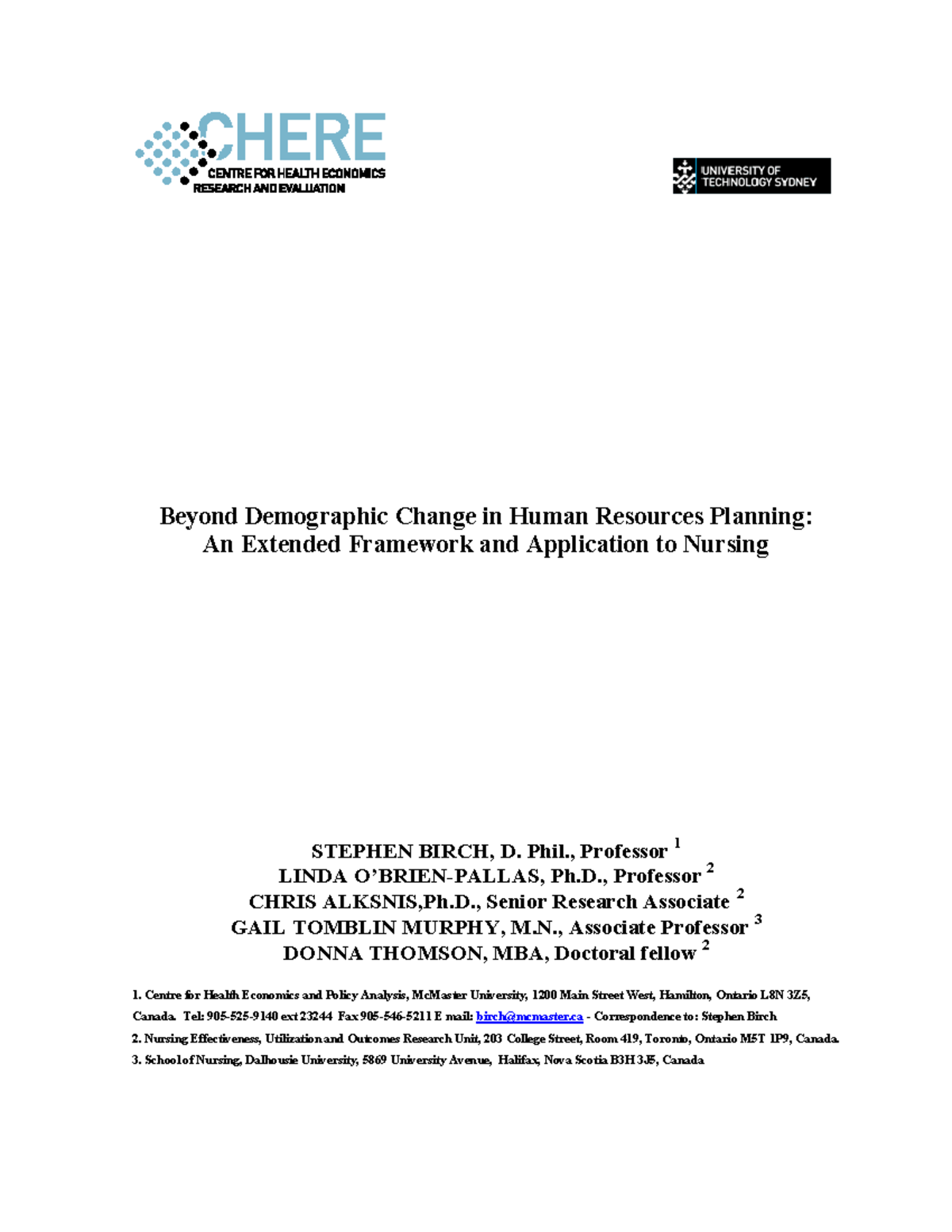 Beyond demographic change in human resou - Beyond Demographic Change in Human Resources Planning ...