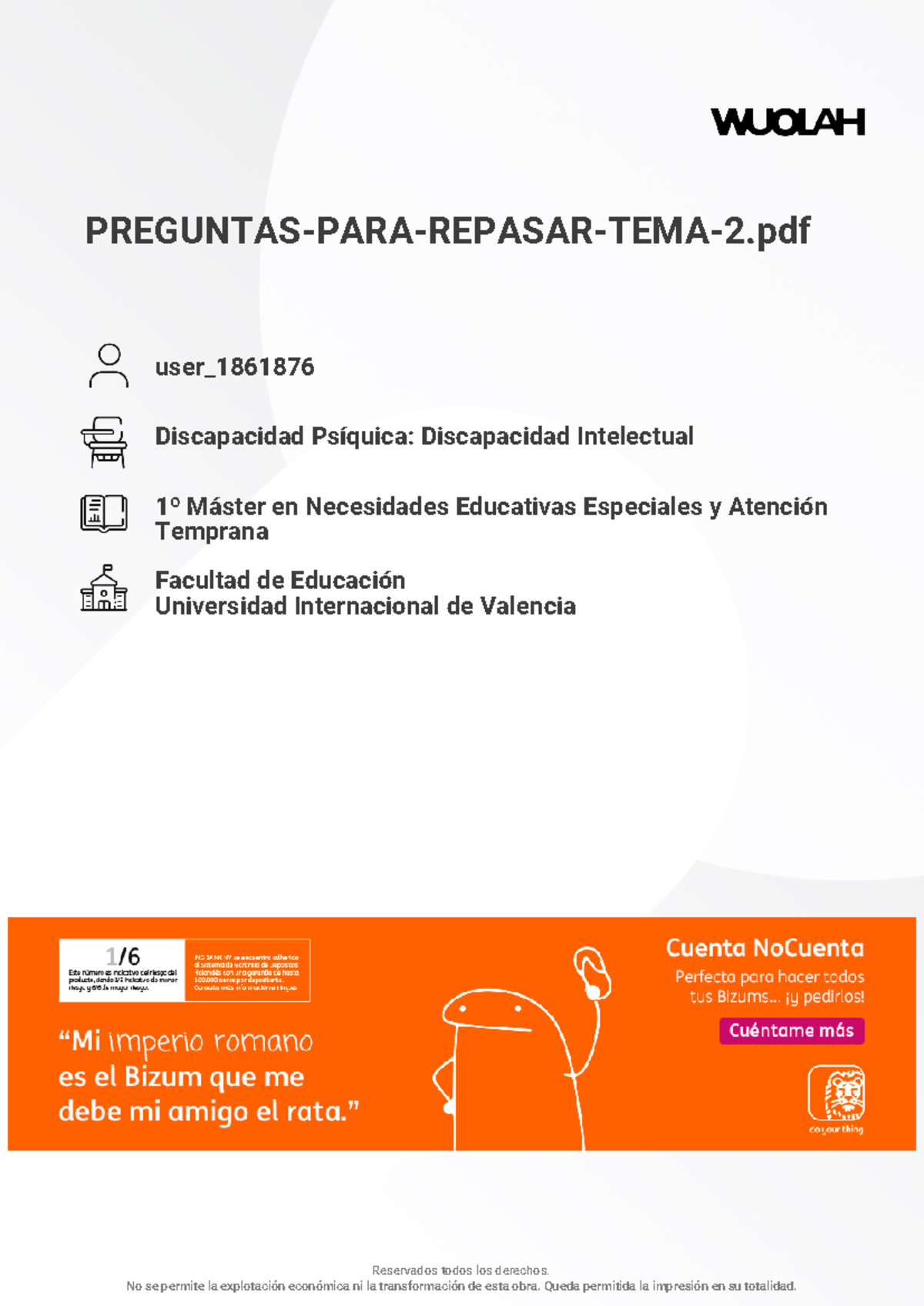 Wuolah free Preguntas PARA Repasar TEMA 2 - PREGUNTAS-PARA-REPASAR-TEMA-2 user_ Discapacidad ...