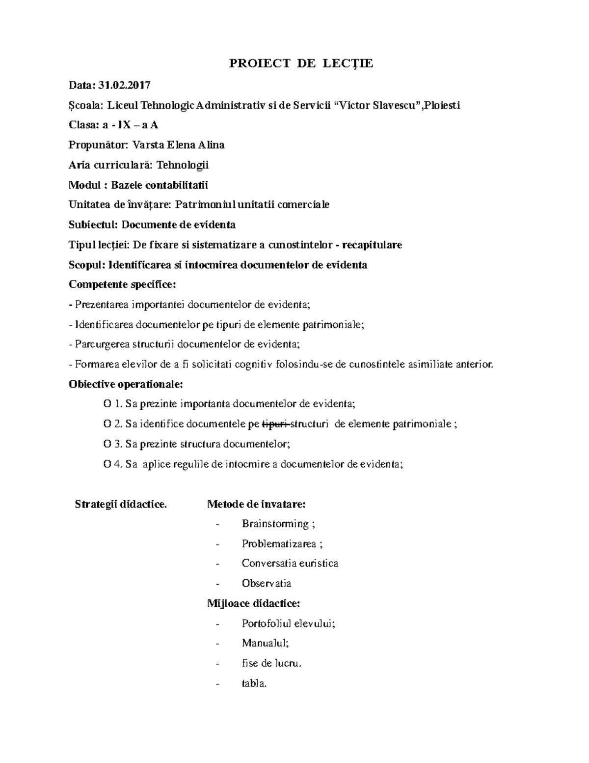 Proiect-DE-LECŢIE - venituri - PROIECT DE LECŢIE Data: 31. Şcoala ...