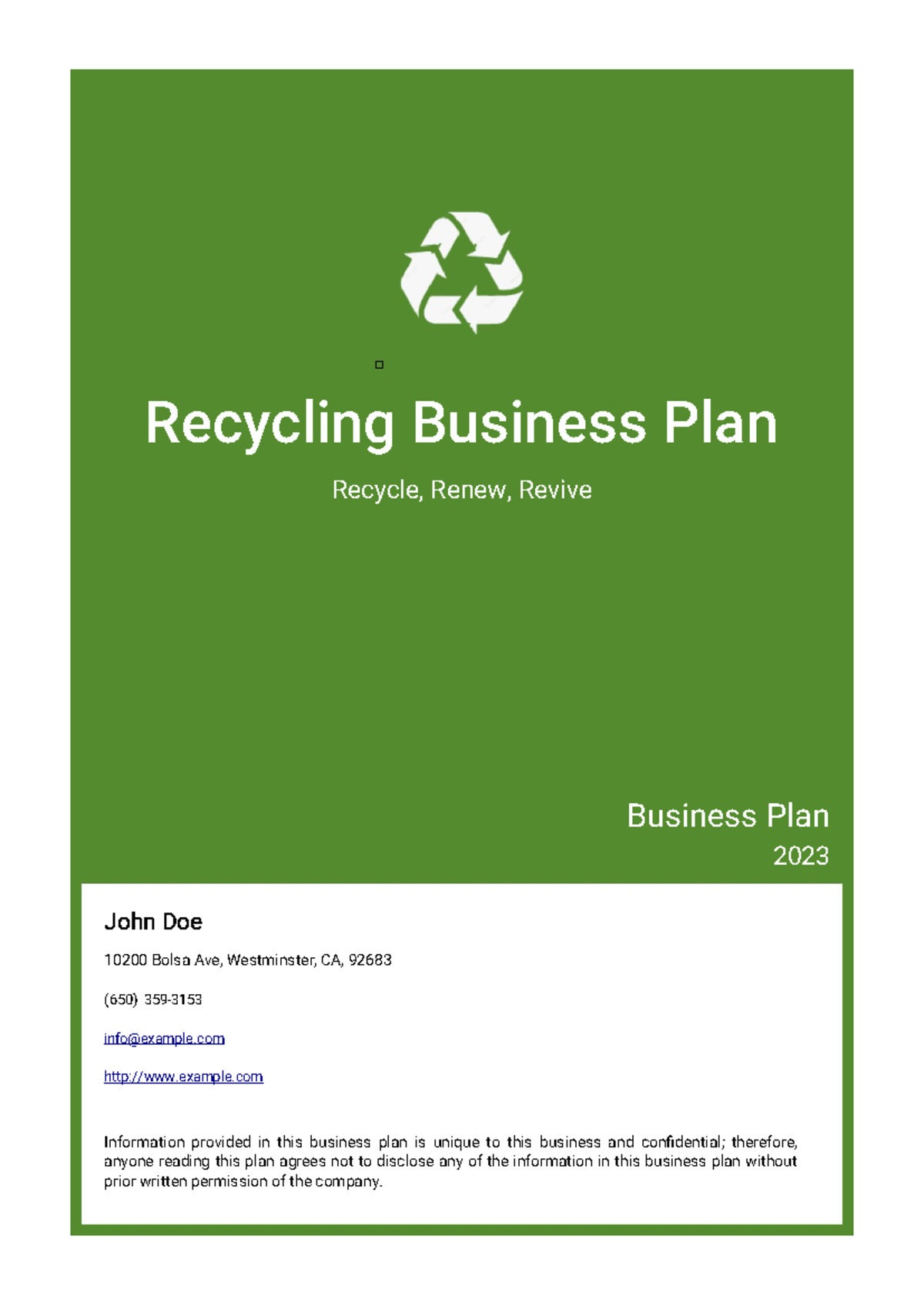 Recycling-business-plan ABOUT RECYCLING - Recycling Business Plan ...