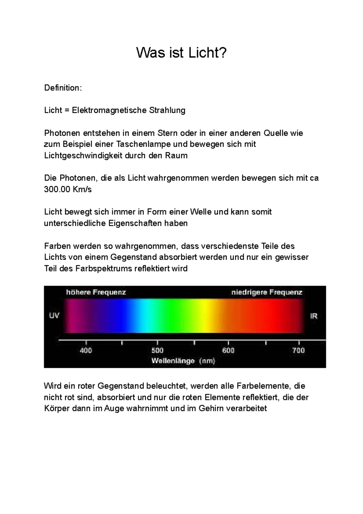 Was ist Licht - Rein da - Was ist Licht? Definition: Licht = Elektromagnetische Strahlung ...