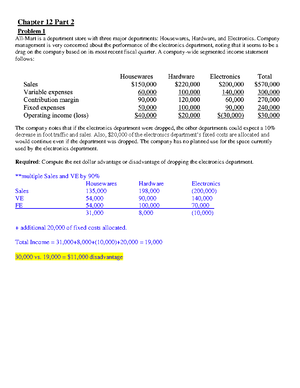 Ch14 WS - chapter 14 - Chapter 14 Problem 1 Lavista manufactures rustic ...