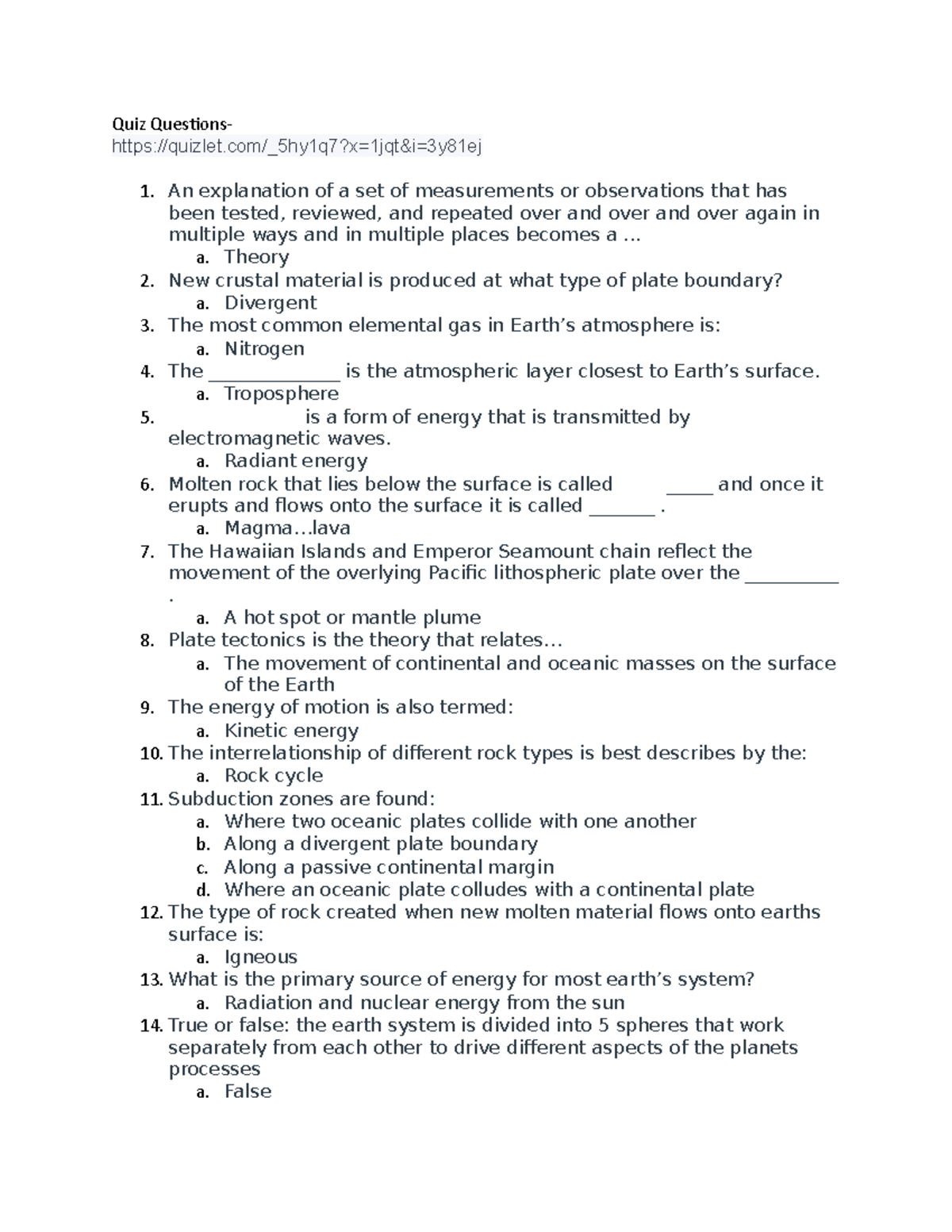 Natural Disasters- Quiz Questions - Quiz Questions- quizlet/_5hy1q7?x ...