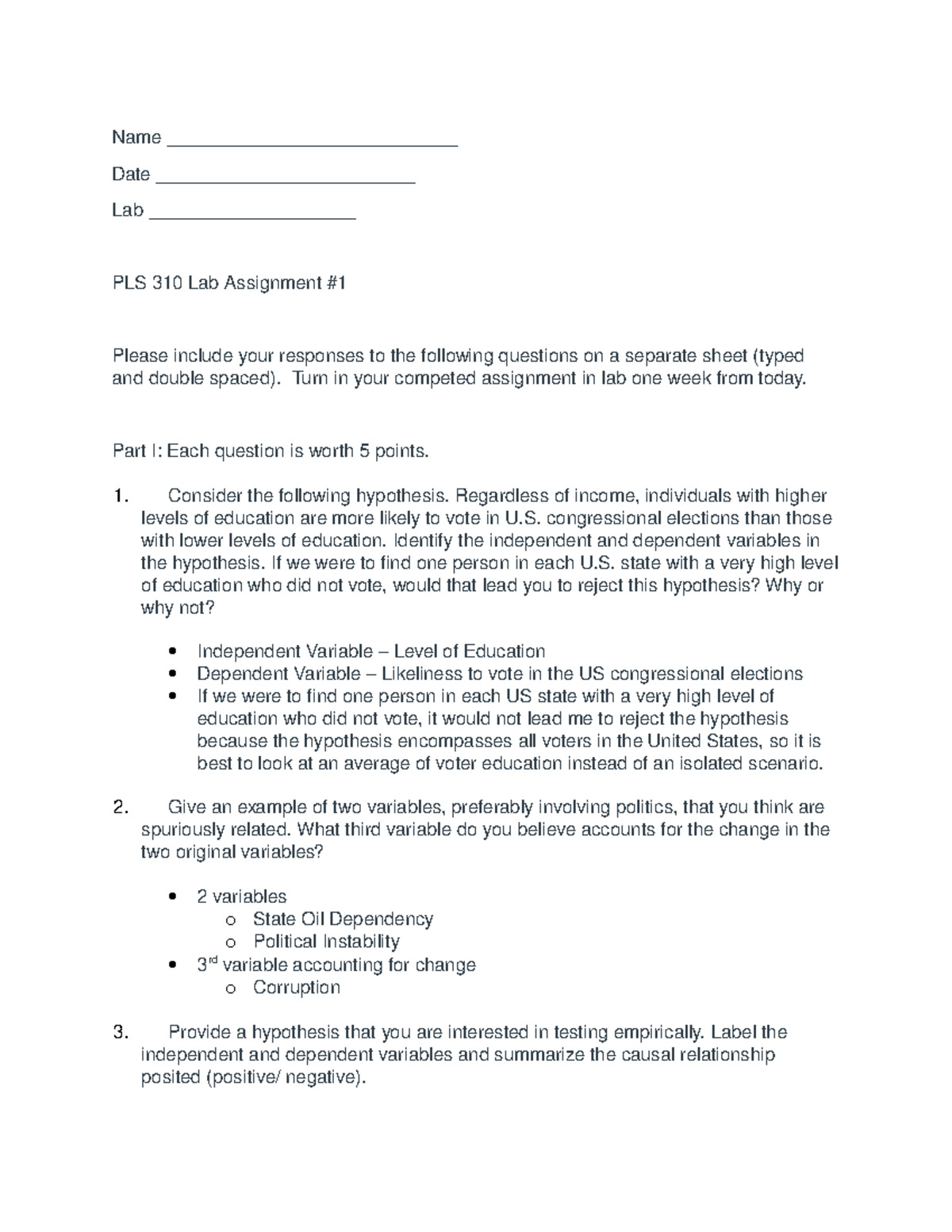 Lab 1 - Name ____________________________ Date ...