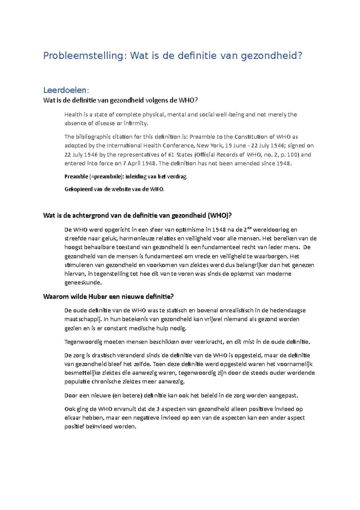 Probleemstelling en doelstellingen 01 - Probleemstelling: Wat is de ...