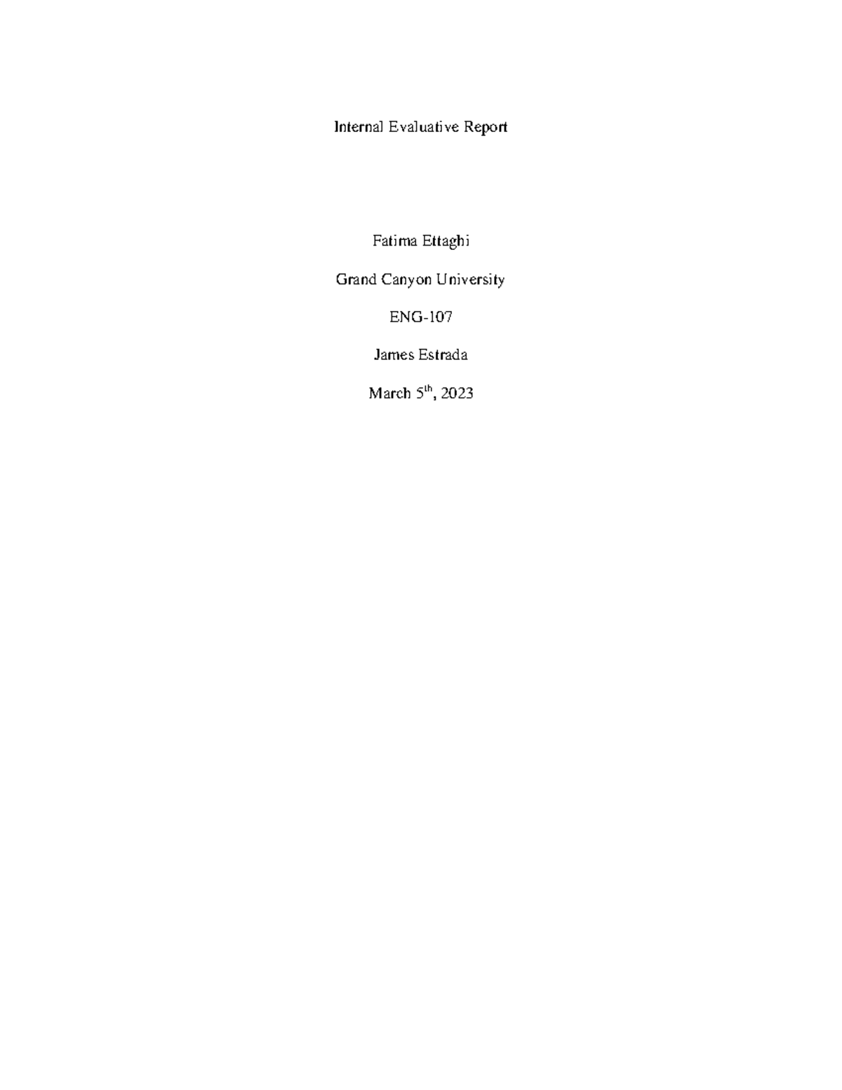 English Essay 2 - Internal Evaluative Report Fatima Ettaghi Grand ...