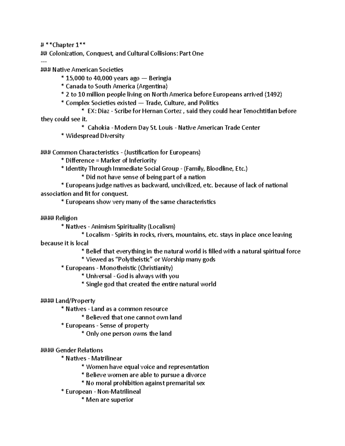 Chapter 1 - Lecture notes 1 - # **Chapter 1** ## Colonization, Conquest ...