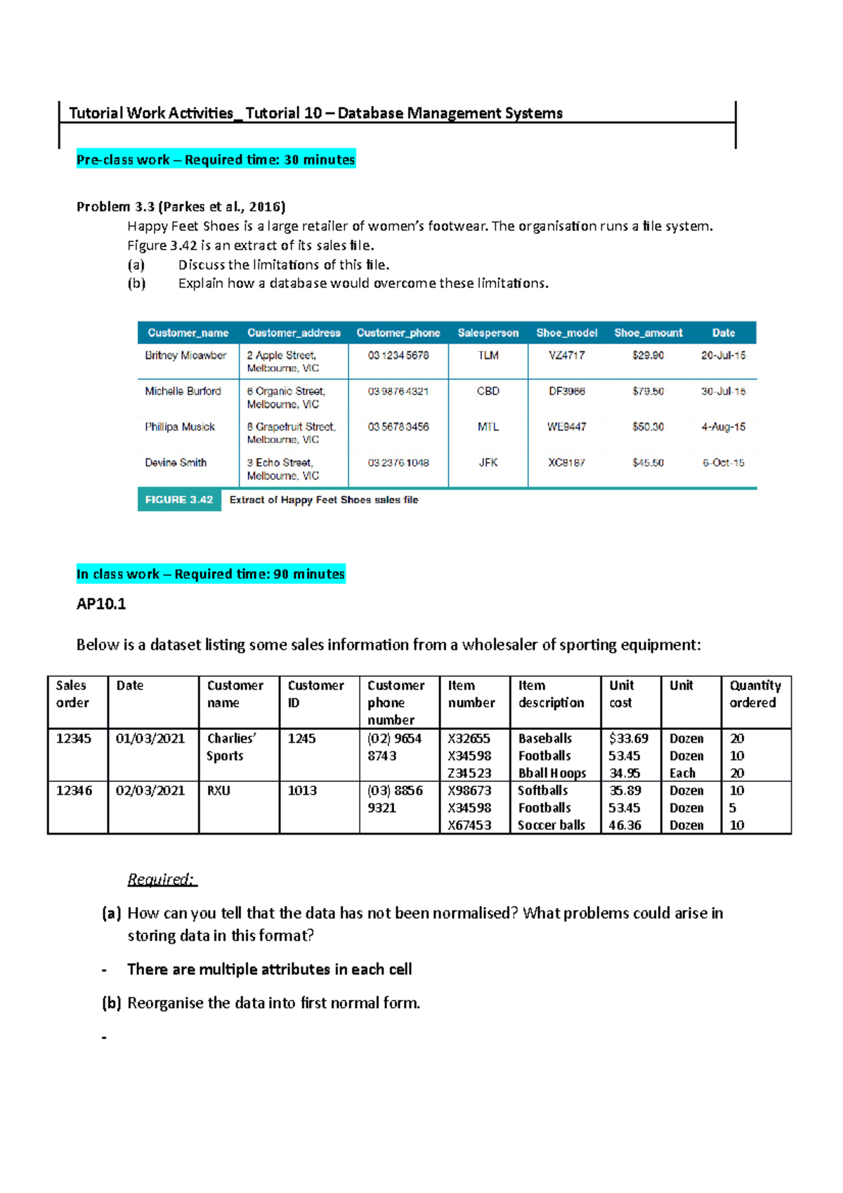 CMS Tutorial 10 Tutorial Work Activities updated - Tutorial Work ...