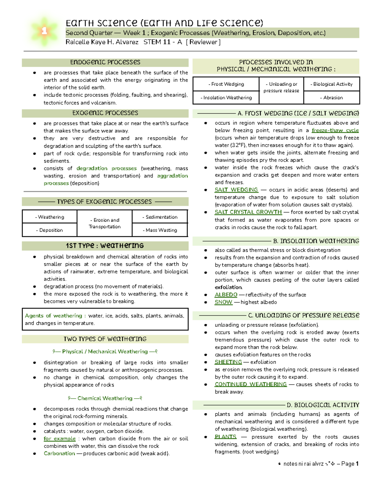 Second Grading Notes ALL Subjects ( Alvarez) (1)-7-30 - Earth Science ...