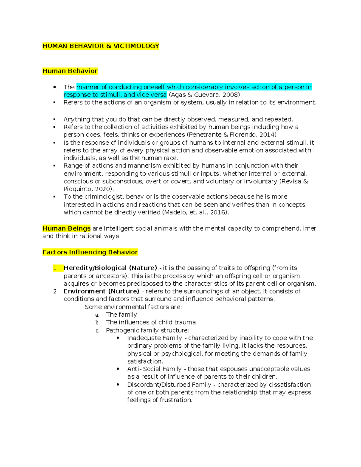 Human behavior additional notes prelim to midterm - HUMAN BEHAVIOR ...