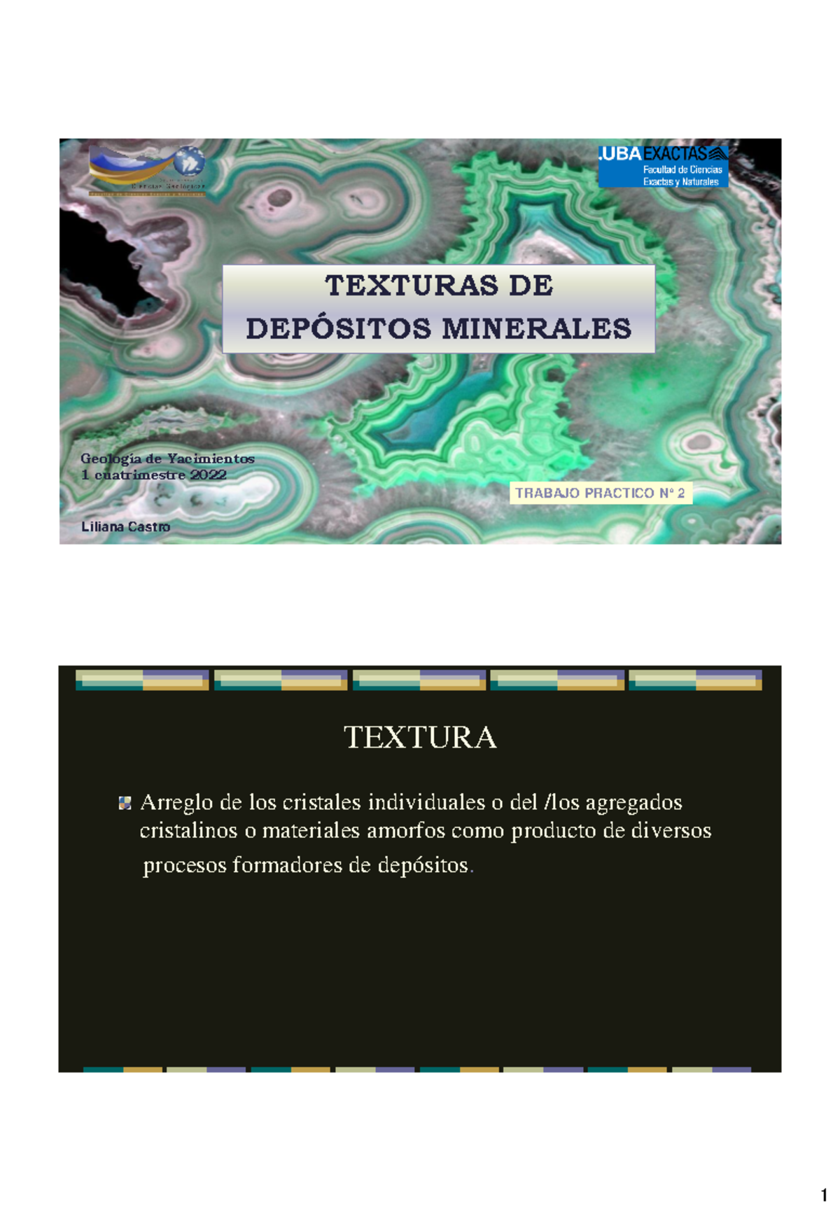 Presentación Texturas 22 - TEXTURAS DE DEPÓSITOS MINERALES TRABAJO ...