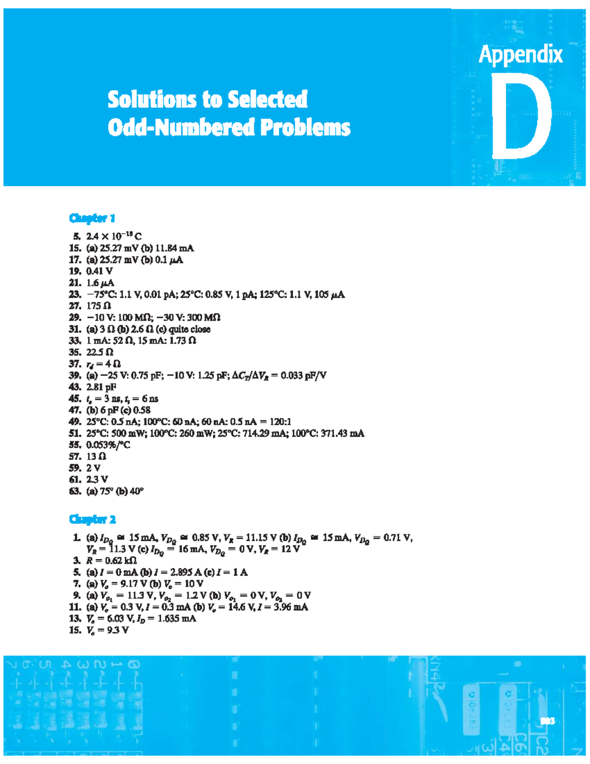 Solutions to Selected Odd-Numbered Problems - Electronic Circuit: devices and analysis - Studocu