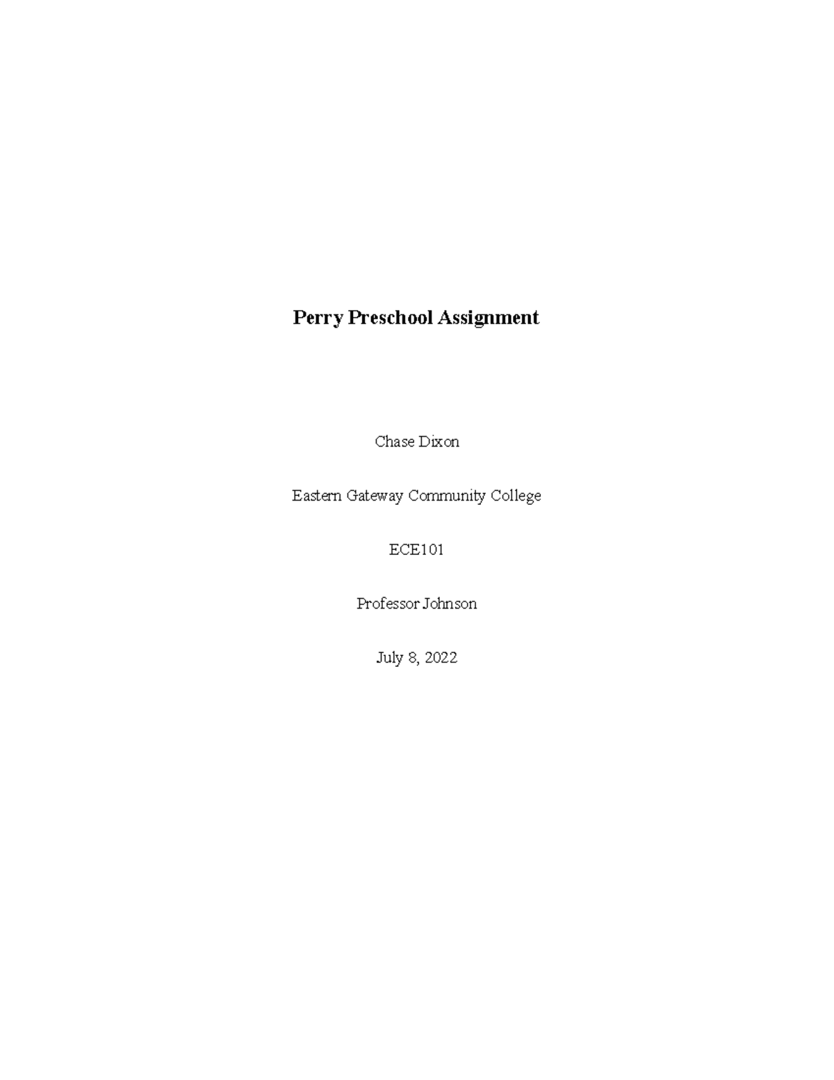 Perry Preschool Assignment-2 - Perry Preschool Assignment Chase Dixon ...
