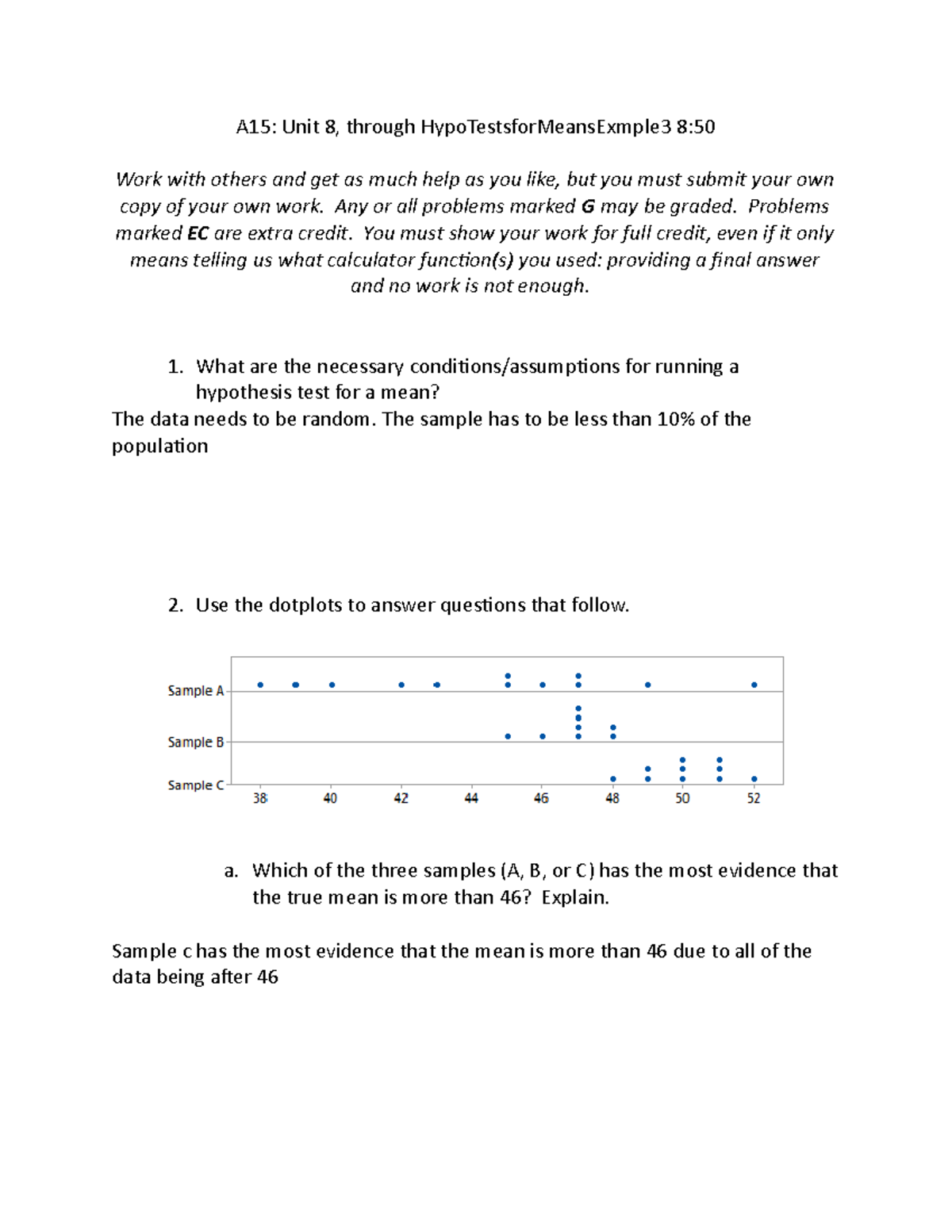 Assignment 15 - Instructor is Mr. Jones - A15: Unit 8, through ...