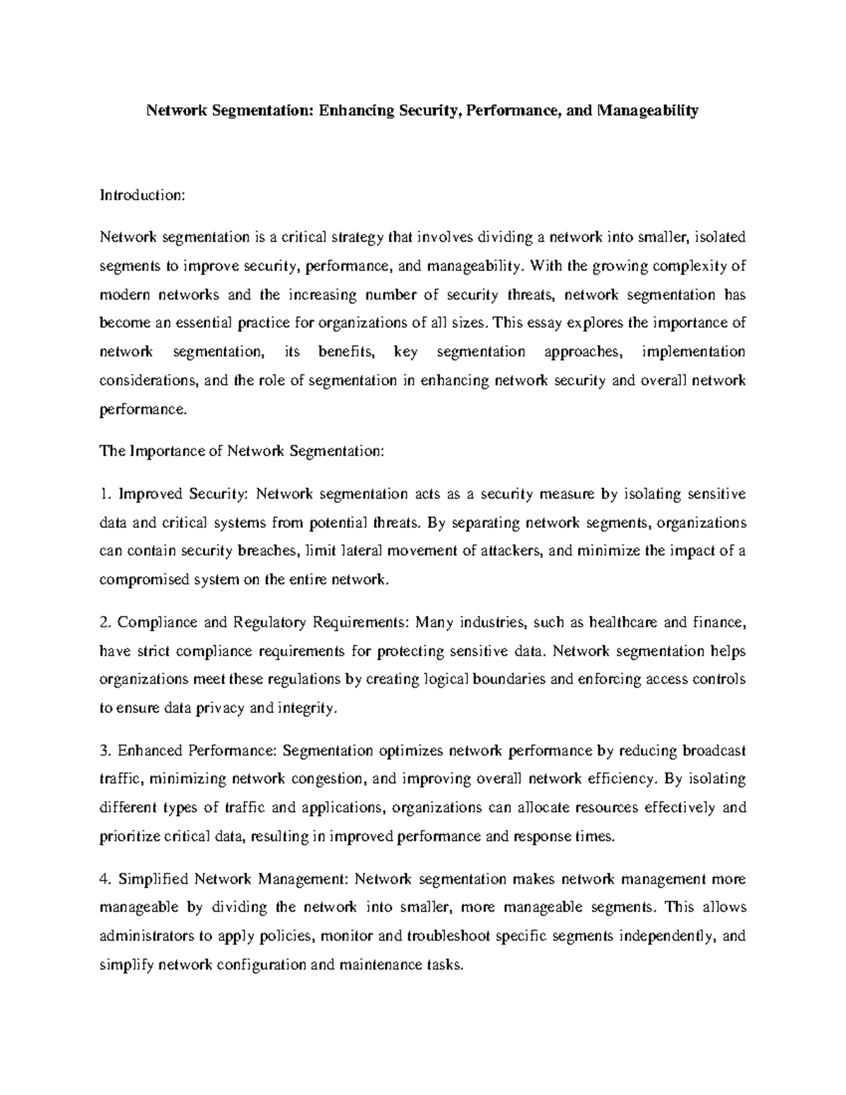 Network Segmentation - With the growing complexity of modern networks ...