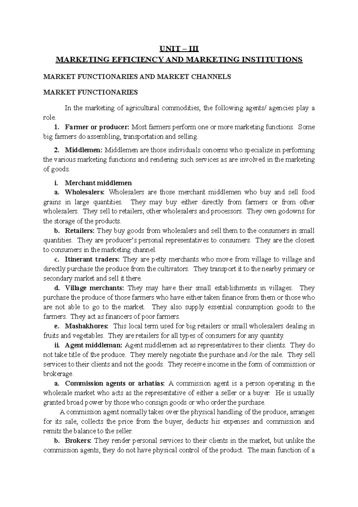 UNIT III - well defined which will be best for the university ...