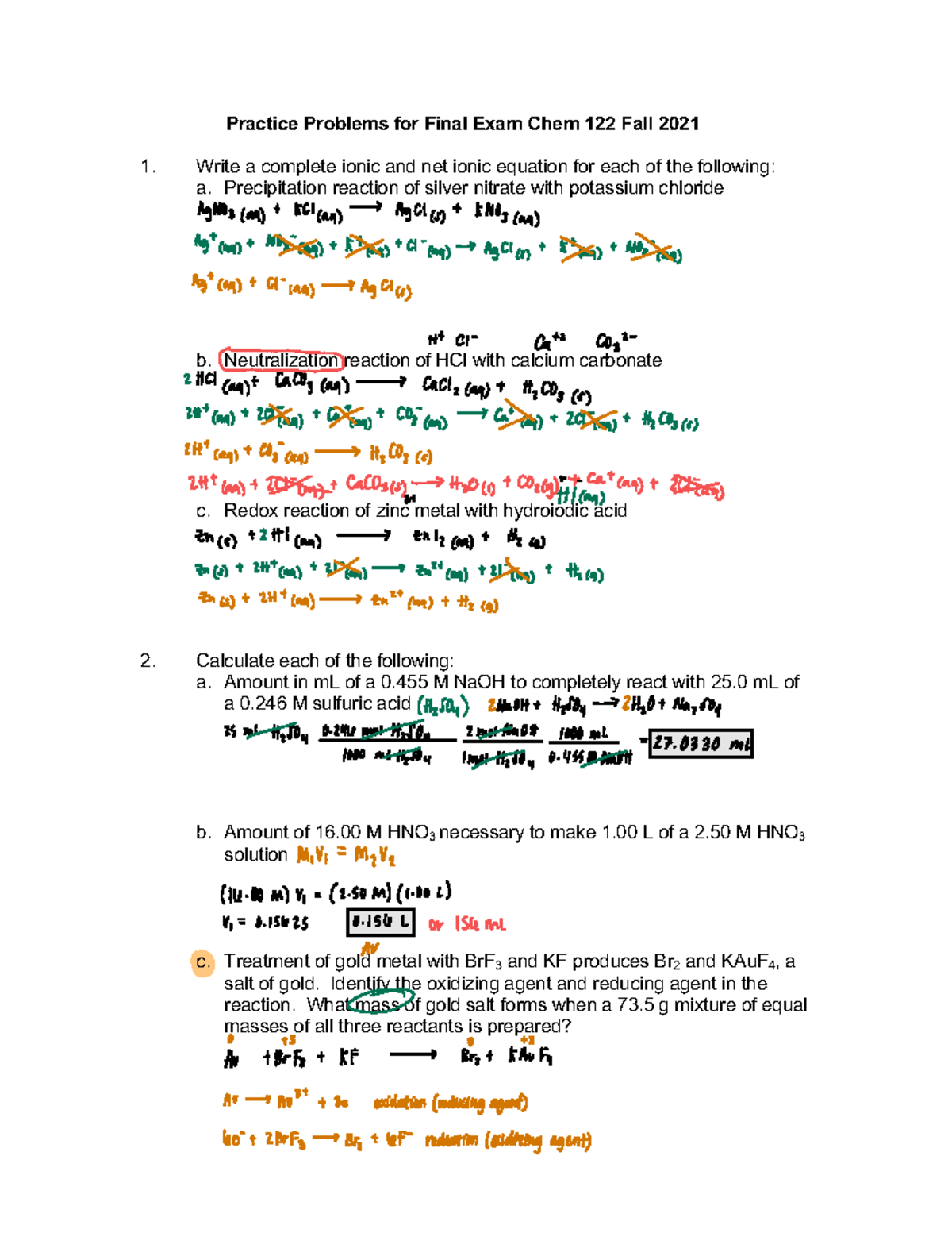 Practice+problems+for+final - Practice Problems for Final Exam Chem 122 Fall 2021 Write a ...