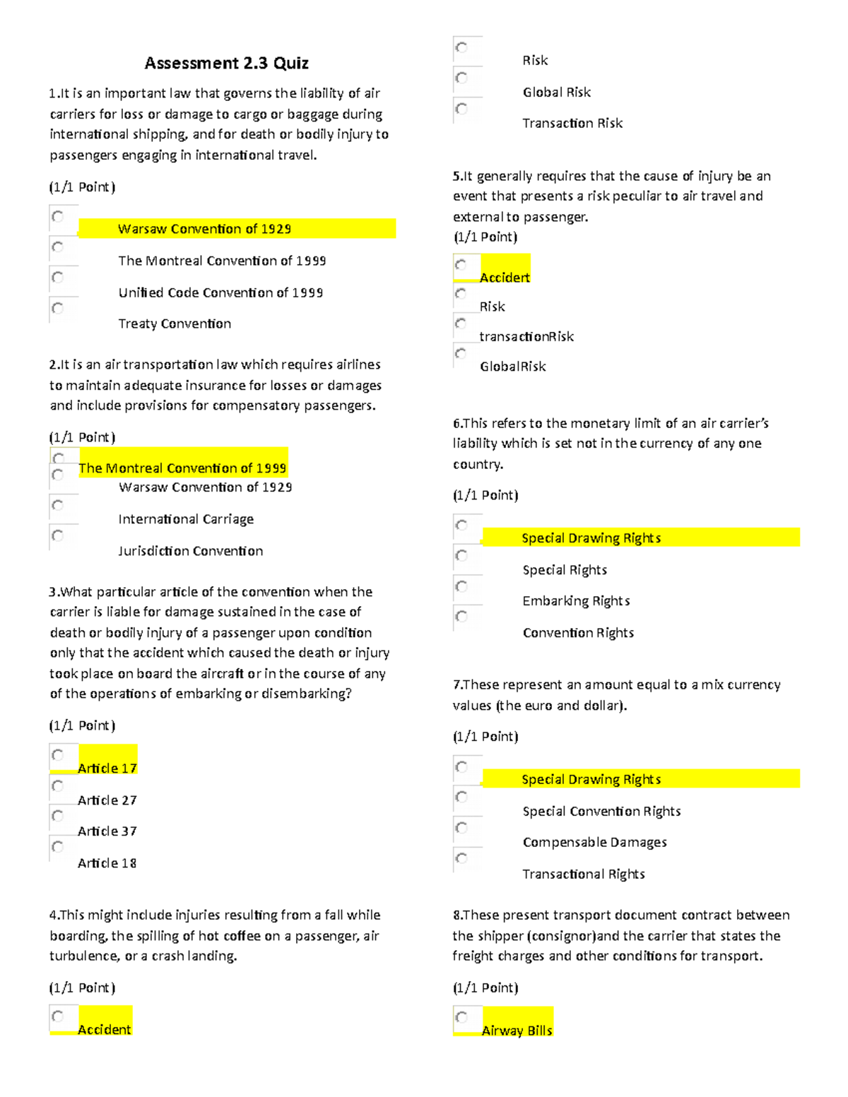 Assessment-2.3-Quiz bt - Assessment 2 Quiz 1 is an important law that ...