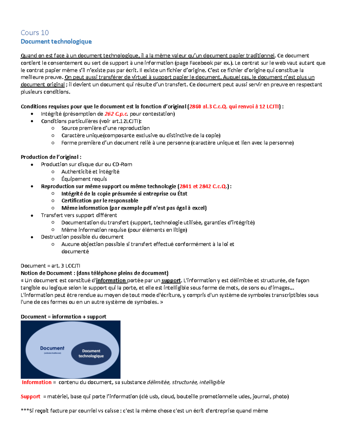 Cours 10 - Cours 10 Document technologique Quand on est face à un ...