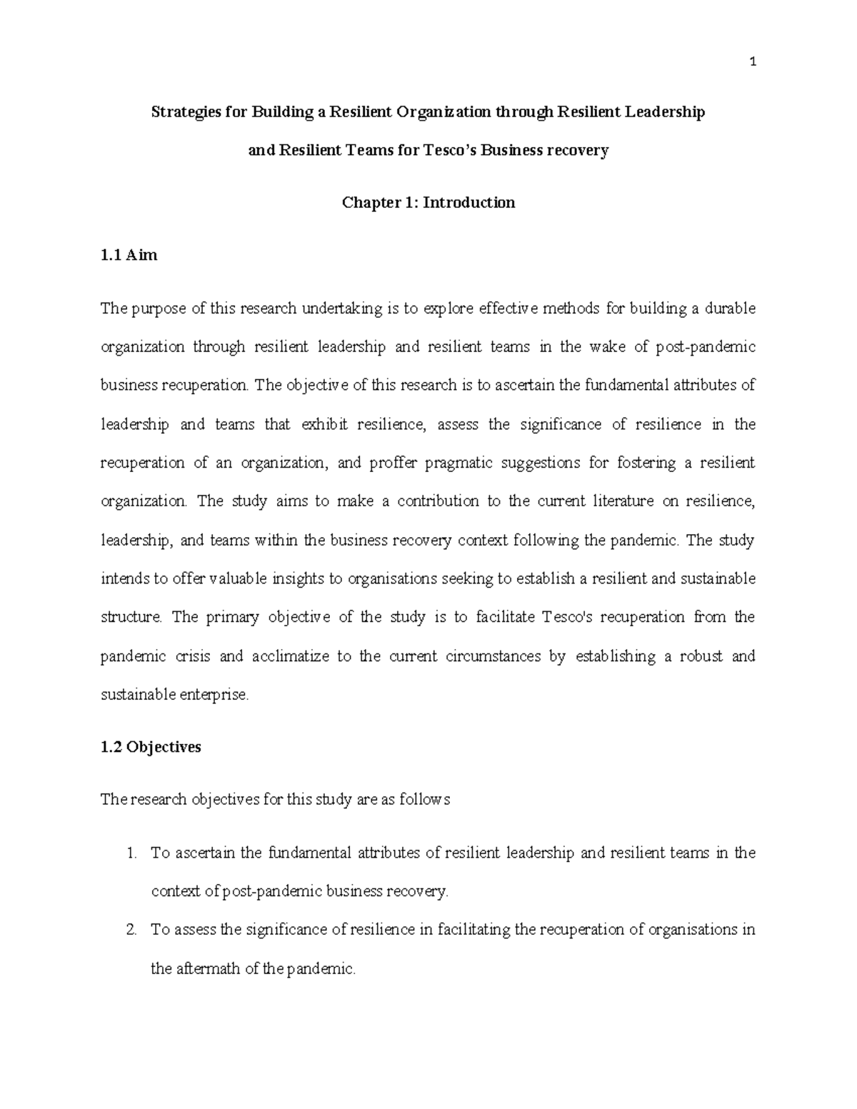 Unit 19 - Business Management - Strategies for Building a Resilient ...